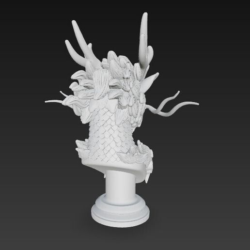 🐉 Chinese Dragon Bust – 3D Printable Mythological Eastern Dragon Statue ...
