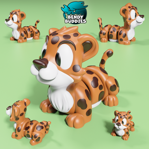 🐆 Skido Cute Cheetah / Big Cat Articulated / Print-in-Place Flexi ...