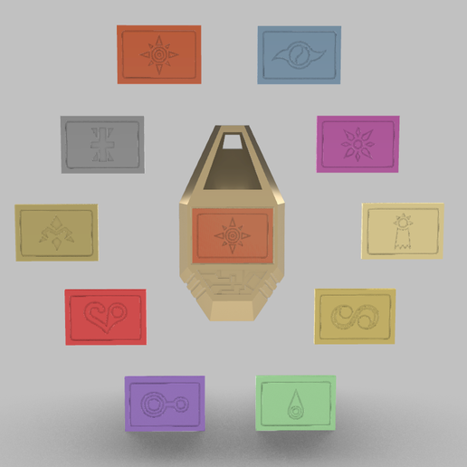 🐉 Digimon adventure - Crests set(life size)・ STL File for 3D printing・Cults