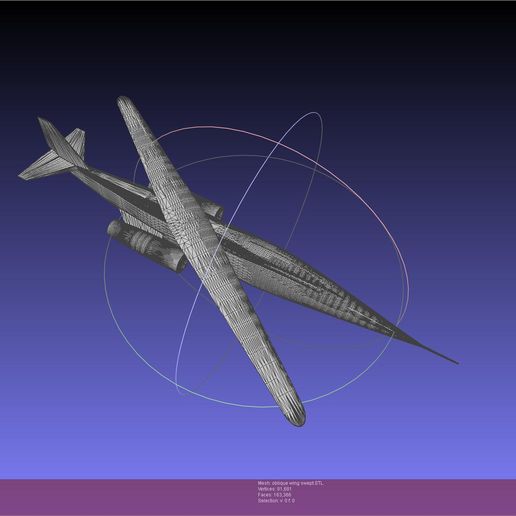 🪶 NASA AD-1 Oblique Wing Model・ STL File for 3D printing・Cults