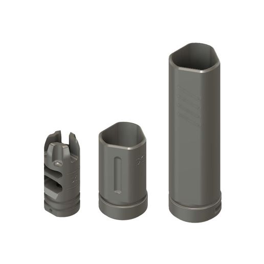 🔫 Airsoft AAP01 CYBER Muzzle Brake and Blast Shield 2 Size 14mm CW・ 3D ...