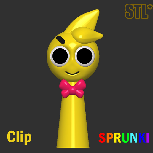 Archivo STL Sprunki Incredibox Orange-Yellow Clip STL 3D Character ...