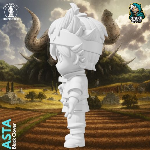 ☘️ Chibi Asta - Black Clover Fan Art 3D Model・ STL File for 3D printing ...