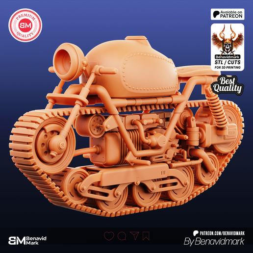 🪖 Moto tank STL / military tank・ 3D File for 3D printing・Cults