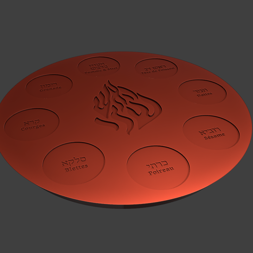 🍔 Plateau rosh hashanah・ archivo STL para Impresión 3D・Cults