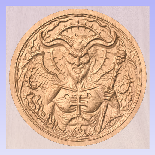 😈 Dark Fantasy Demon Relief – Detailed Horned Devil 3D Model for CNC ...