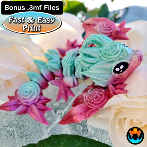 🌹 ROSE Tiny Wyvern Dragon Baby, Cute Articulating Easy Print-in-Place ...