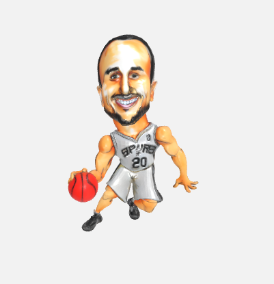 👤 Manu Ginóbili - Cartoon Figure・ OBJ File for 3D printing・Cults