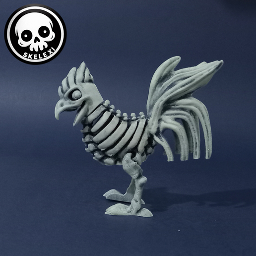 rooster skeleton statue