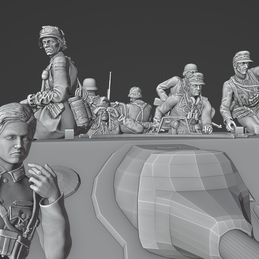 🪖 ww2 JagdPanzer IV tank rider + crew 1_35・ STL File for 3D printing・Cults