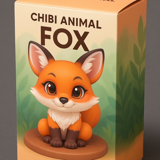 🦊 Chibi fox POKI・ STL File for 3D printing・Cults
