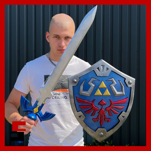 🗡️ Master Sword And Shield The Legend of Zelda Prop Replica Cosplay・ 3D ...