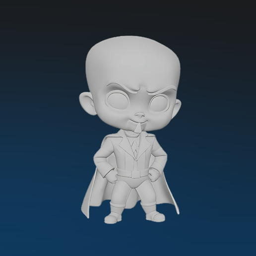 🆒 Megamente Chibi - DreamWorks Cool Villain・ STL File for 3D printing・Cults