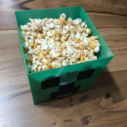 🎬 Minecraft Movie Popcorn Bucket・ STL File for 3D printing・Cults