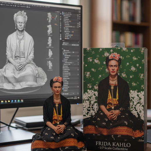 🎨 Frida Kahlo: Art, Passion and Introspection in Pose of Buddha・ STL ...