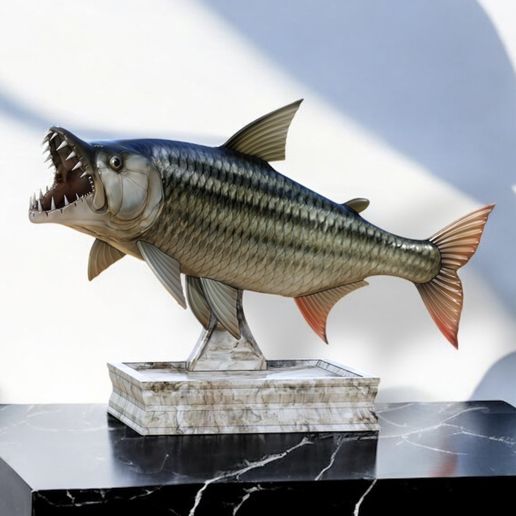 🐠 fish tigerfish / Hydrocynus goliath in motion trophy 2 statue ...