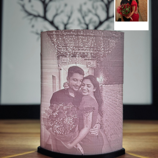 🔦 Lithophane Lamp Stand – Wired Model・ STL File for 3D printing・Cults