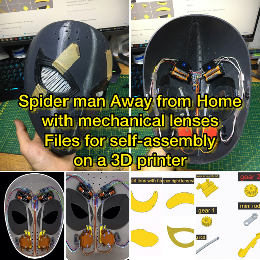 🎠 spider-man mask with mechanical lenses・ STL File for ・Cults