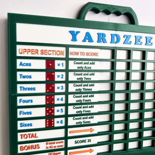 🎲 Yardzee Game Board・ 3D File for 3D printing・Cults