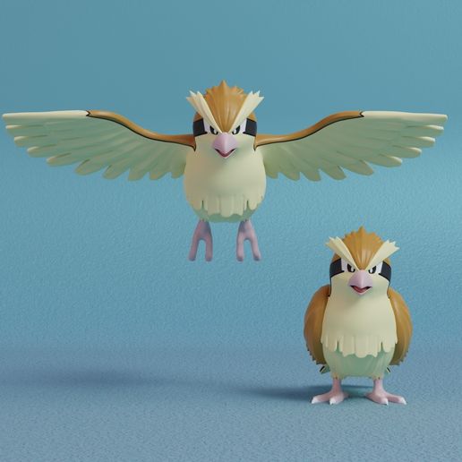 🐉 Pokemon - Pidgey with 2 poses・ STL File for ・Cults