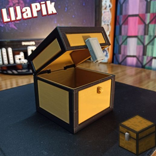🏦 Minecraft stash / Chest / Piggy bank box・ STL File for 3D printing・Cults