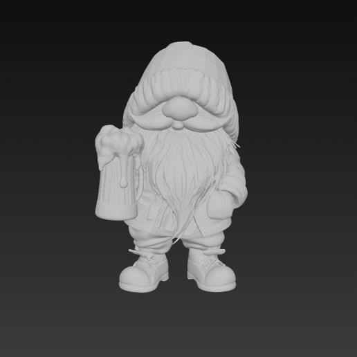 🍺 Gnome with beer・ STL File for 3D printing・Cults