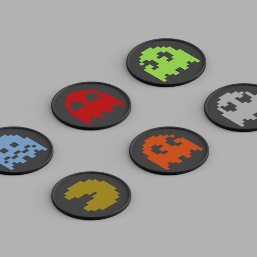 👻 8-Bit Pacman & The Ghosts 096 Complete Collection・ STL File for 3D ...