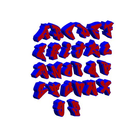 STL file ABC Buchstaben Font Buchstaben Graffiti 🧑‍🎨 ・3D printer model ...