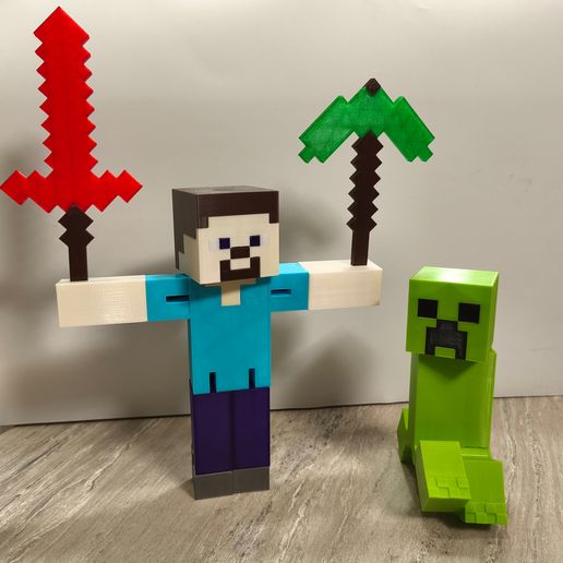🦸 Minecraft Steve Articulated・3D Print・Cults