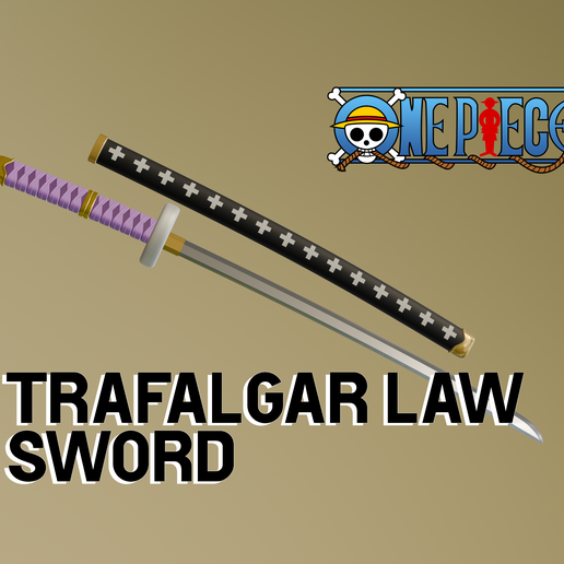 🗡️ One Piece | Trafalgar Law's Sword・ STL File for 3D printing・Cults