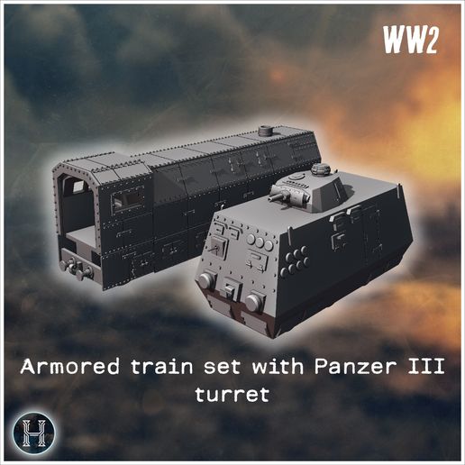 🚆 German armored train set with Panzer III turret - World War Two ...
