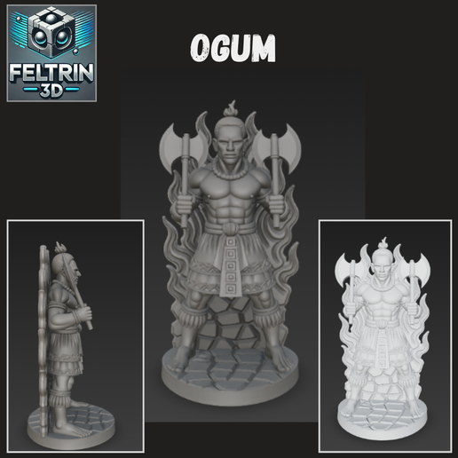 👽 Orixá Ogum 2 - Entidade Umbanda・ STL File for 3D printing・Cults