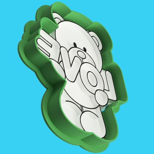 🐻💚 Kawaii Bear Cookie Cutter - LOVE Stamp Hug - Kawaii Bear Cutter ...