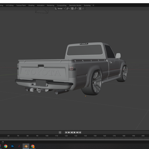 🚗 Classic Toyota Hilux 90s Pickup・ OBJ File for 3D printing・Cults