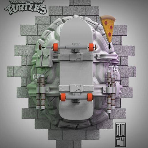 STL file TMNT Mikey shell decoration 🐚 ・3D printable model to download ...