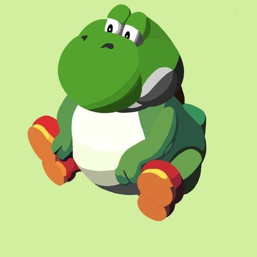 🎨 Fat Yoshi Seated / Chubby Seated Yoshi - Funny and Adorable 3D Fan ...