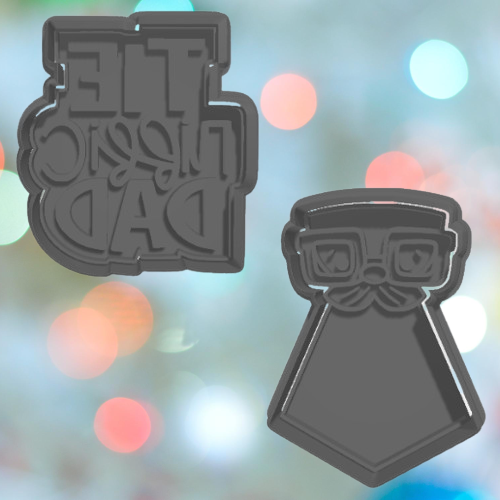 👔 Fathers Day Tie Riffic Dad Cookie Cutter Set・ STL File for 3D ...