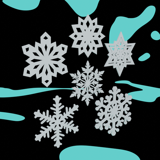 STL file Snowflake collection snow ️ (OBJ)・3D printable model to ...