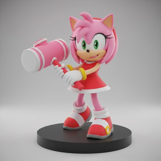💃 Sonic Cartoon Amy Dancing 3D STL Model – Printable Figurine・ STL File ...