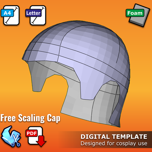🧢 Scaling Cap for MythMesh Wigs - Pepakura 3D Template・Free 3D File for ...