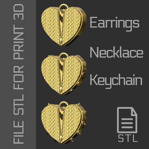 STL file Gold Heart Pendants 3D – STL File for Printing 💜 ・Model to ...