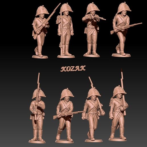 STL file Napoleonic russian musketeers in bicorne 1801 set 1 🎲 ・Design ...