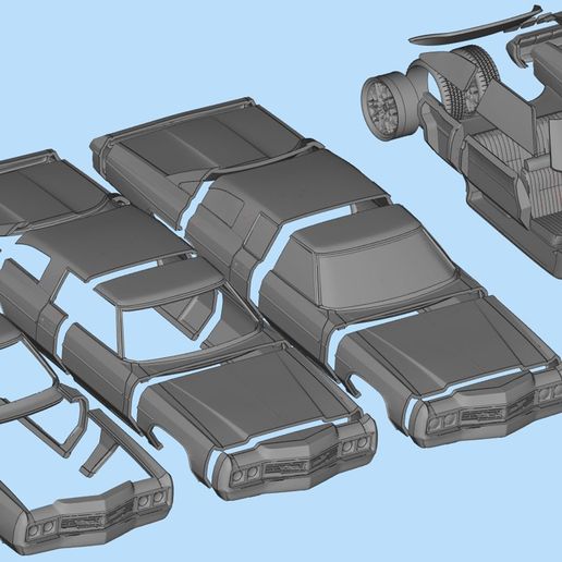 🚗 Chevy Impala 2door Donk and Lowride 3Dprint Model with Custom Wheels ...