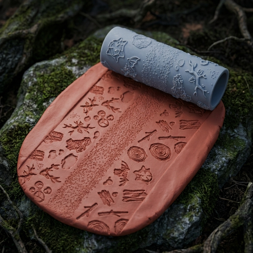 🧷 Petrified Forest Path Terrain — Texture Roller, Polymer Clay, Rolling ...
