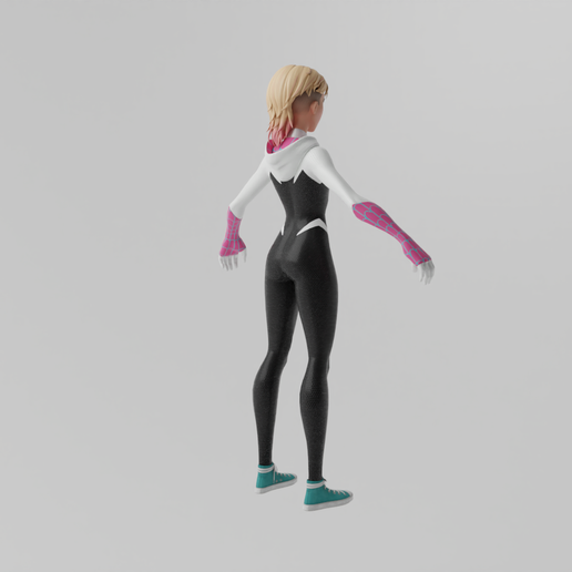 🕷️ Spider Gwen Stacy Spiderverse Spiderverse Lowpoly Rigged・ OBJ File ...
