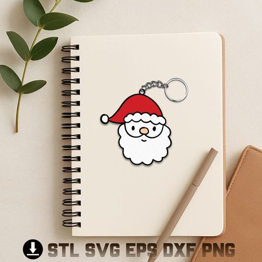 🎅 Santa Claus Keychain – Christmas Gift – 3D Print & Laser Cut File・ 3D ...