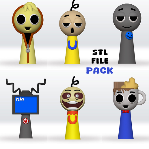 🕰️ Sprunki OC Clock , Sprunki Pyramixed, Mr tv, Polo Phase 4 STL file ...