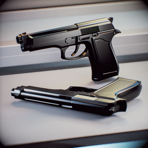 🔫 Weapon Baretta real size - Weapon Real size - Replica FanArt ...