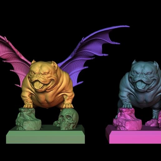 🗿 Exotic Bully with wings・ STL File for ・Cults