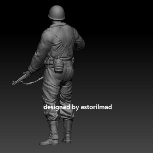 🫡 WW2 AMERICAN SOLDIER IN POSE V2・ STL File for ・Cults